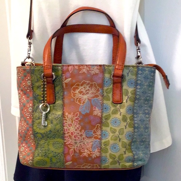 Fossil | Bags | Fossil Quilted Leather 2 Way Bag Crossbody Handbag ...